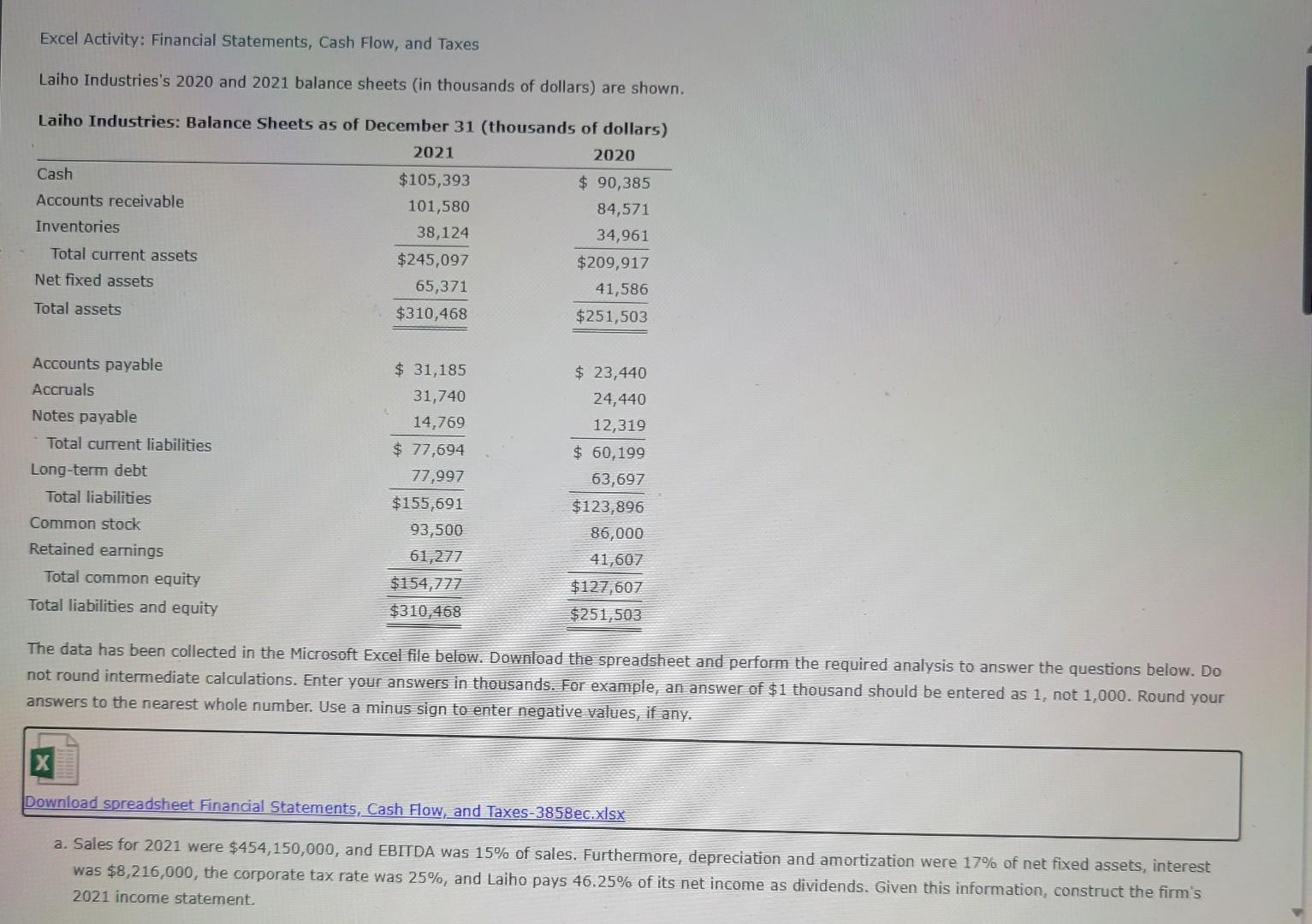 Solved c. Calculate 2020 and 2021 net operating working | Chegg.com