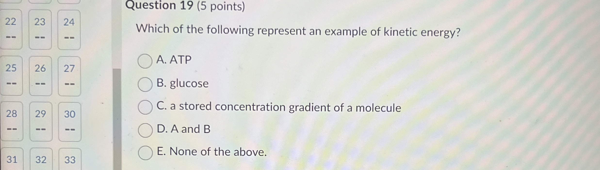 High Quality SOLUTION Question 19 (5 ﻿points)222324Which of the following | Chegg.com