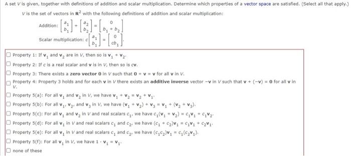 Solved A set V is given, together with definitions of | Chegg.com