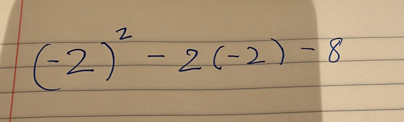 Solved (-2)2-2(-2)-8 | Chegg.com