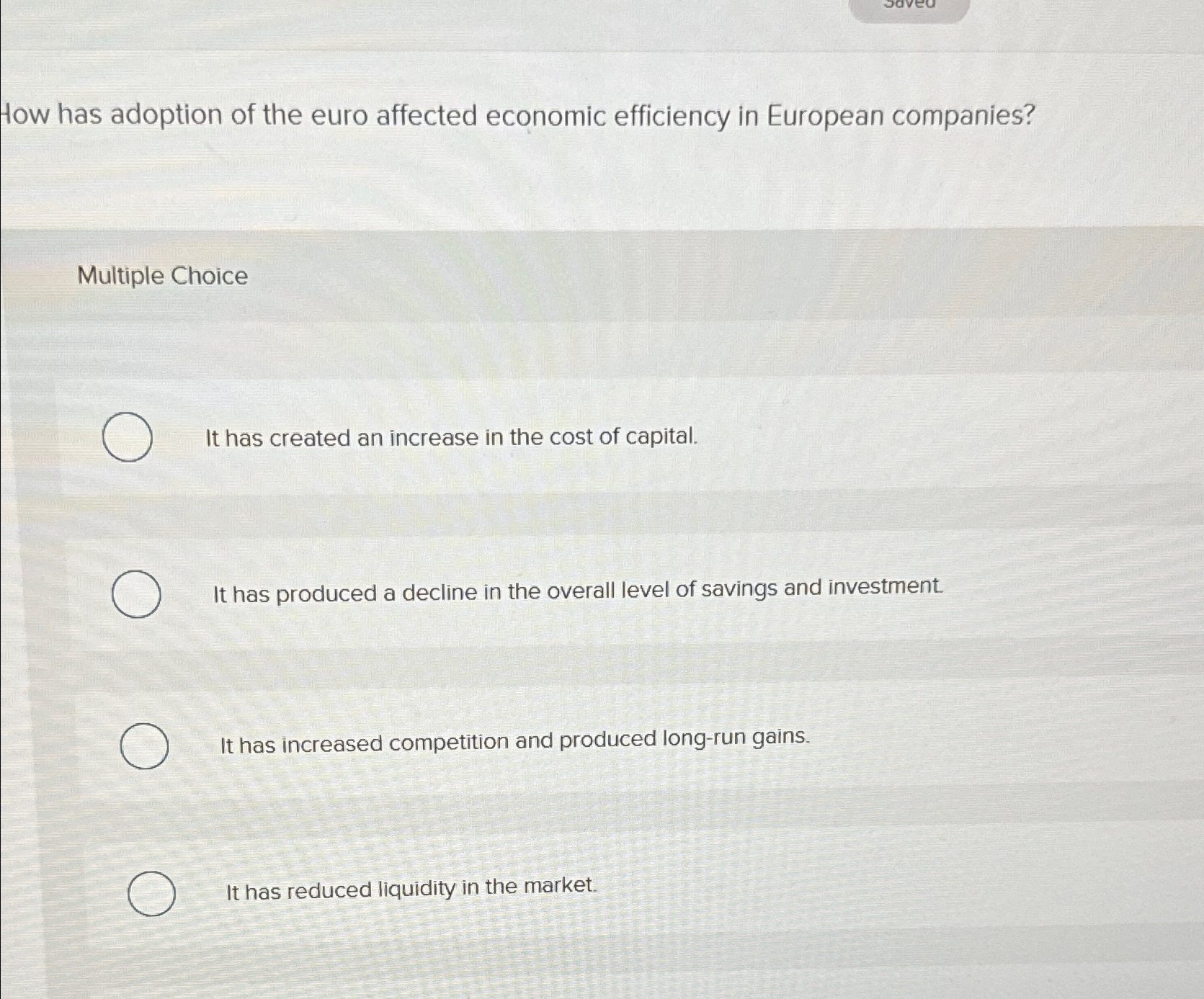 Solved How has adoption of the euro affected economic | Chegg.com
