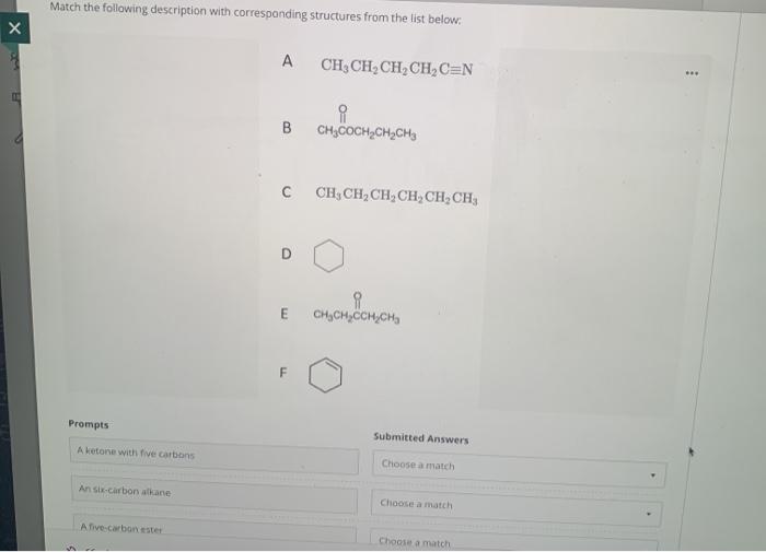 Solved Match the following description with corresponding | Chegg.com