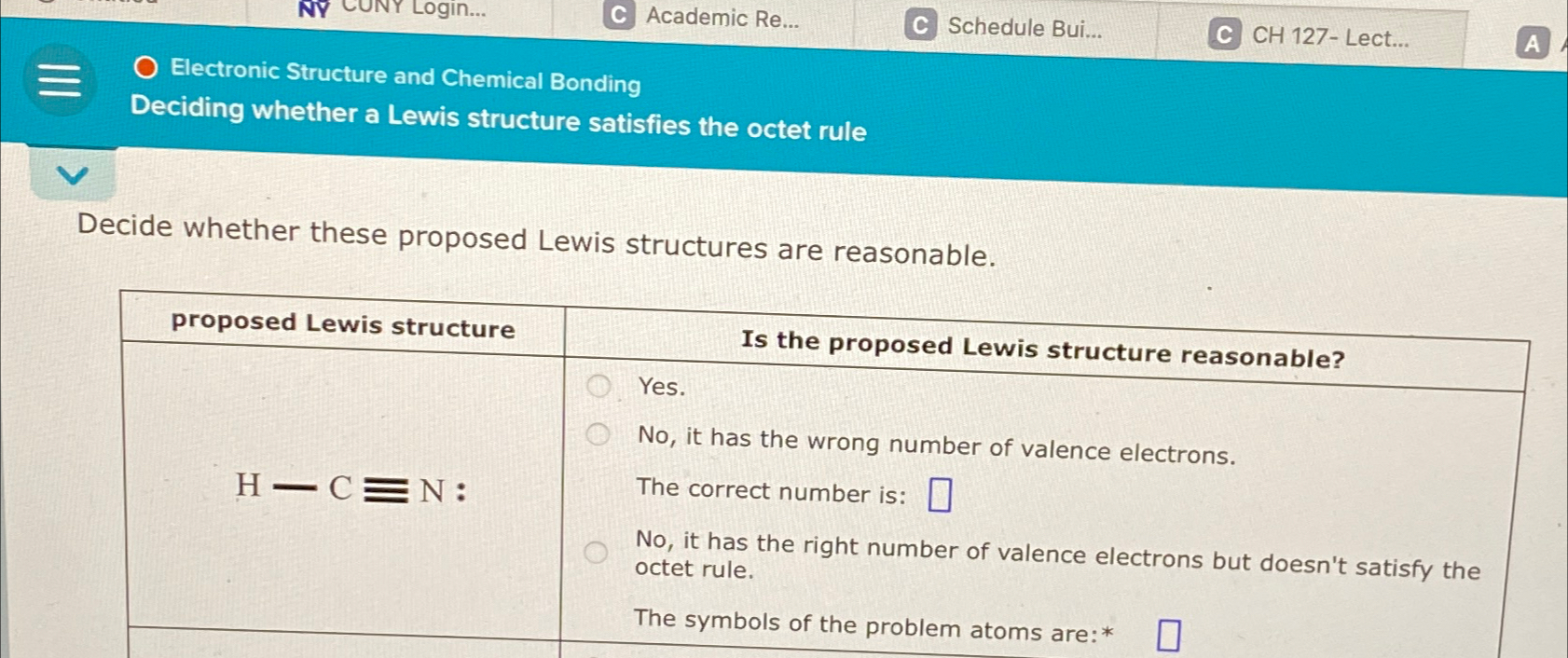 Solved Electronic Structure and Chemical BondingDeciding | Chegg.com