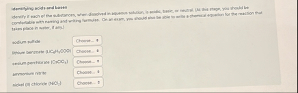 Solved Identitying acids and bavesIdenery if each of the | Chegg.com