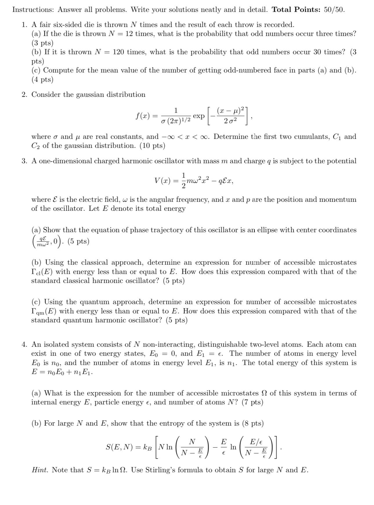 Solved Instructions: Answer all problems. Write your | Chegg.com