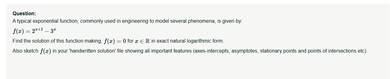 Solved Question:A typical exponential function, commonly | Chegg.com