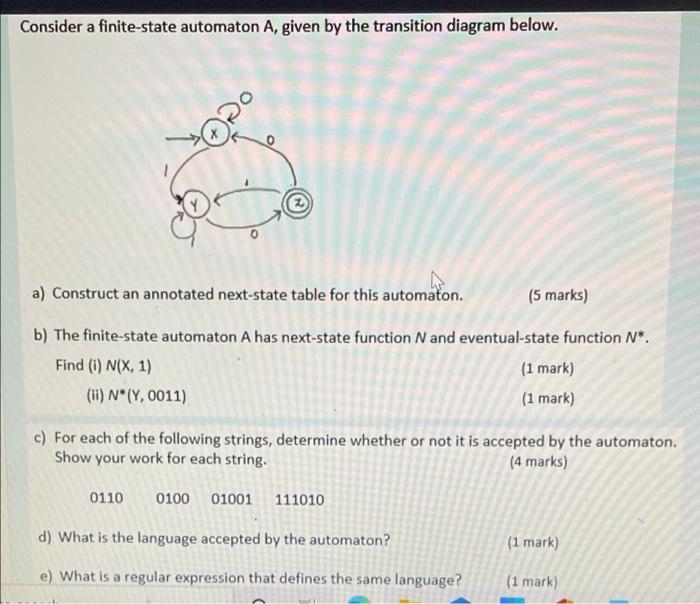 Solved Consider a finite-state automaton A, given by the | Chegg.com