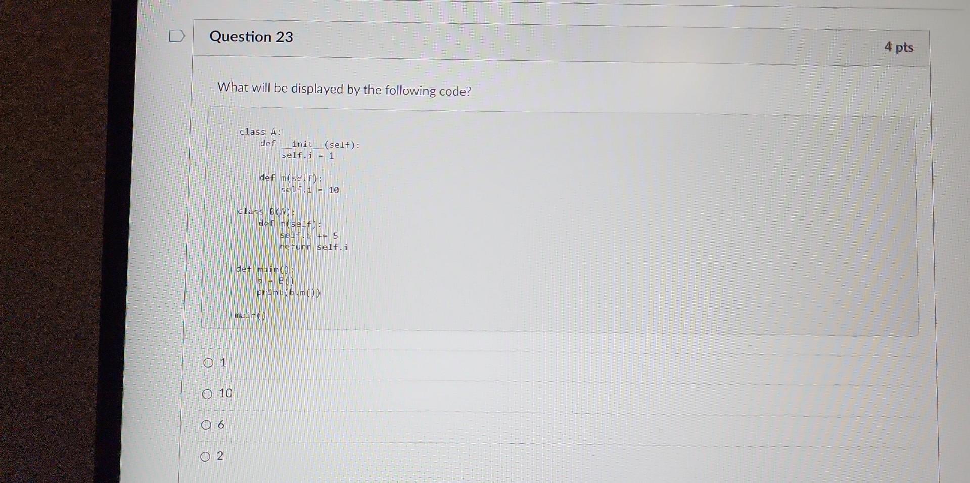 Solved What is the output of the following code: 6 60 3 | Chegg.com