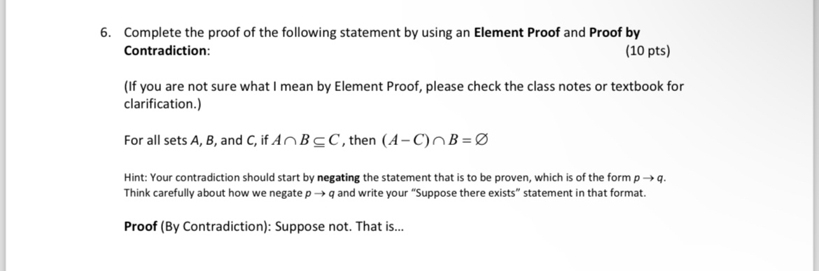 Solved Complete the proof of the following statement by | Chegg.com