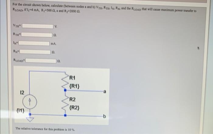 Solved For the circuit shown below, calculate (between nodes | Chegg.com