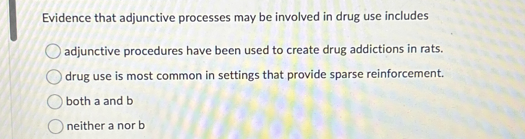 Solved Adjunctive behaviors are also called q, | Chegg.com