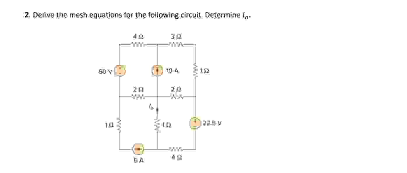 Solved Derive the mesh equations for the following circuit. | Chegg.com