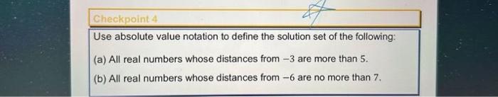 Solved Use Absolute Value Notation To Define The Solution 0034