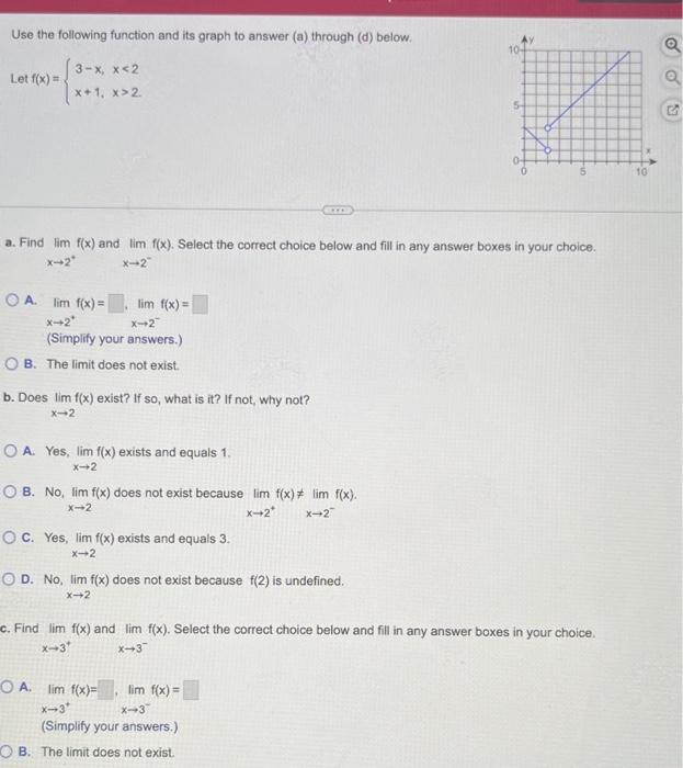 Solved Use the following function and its graph to answer | Chegg.com