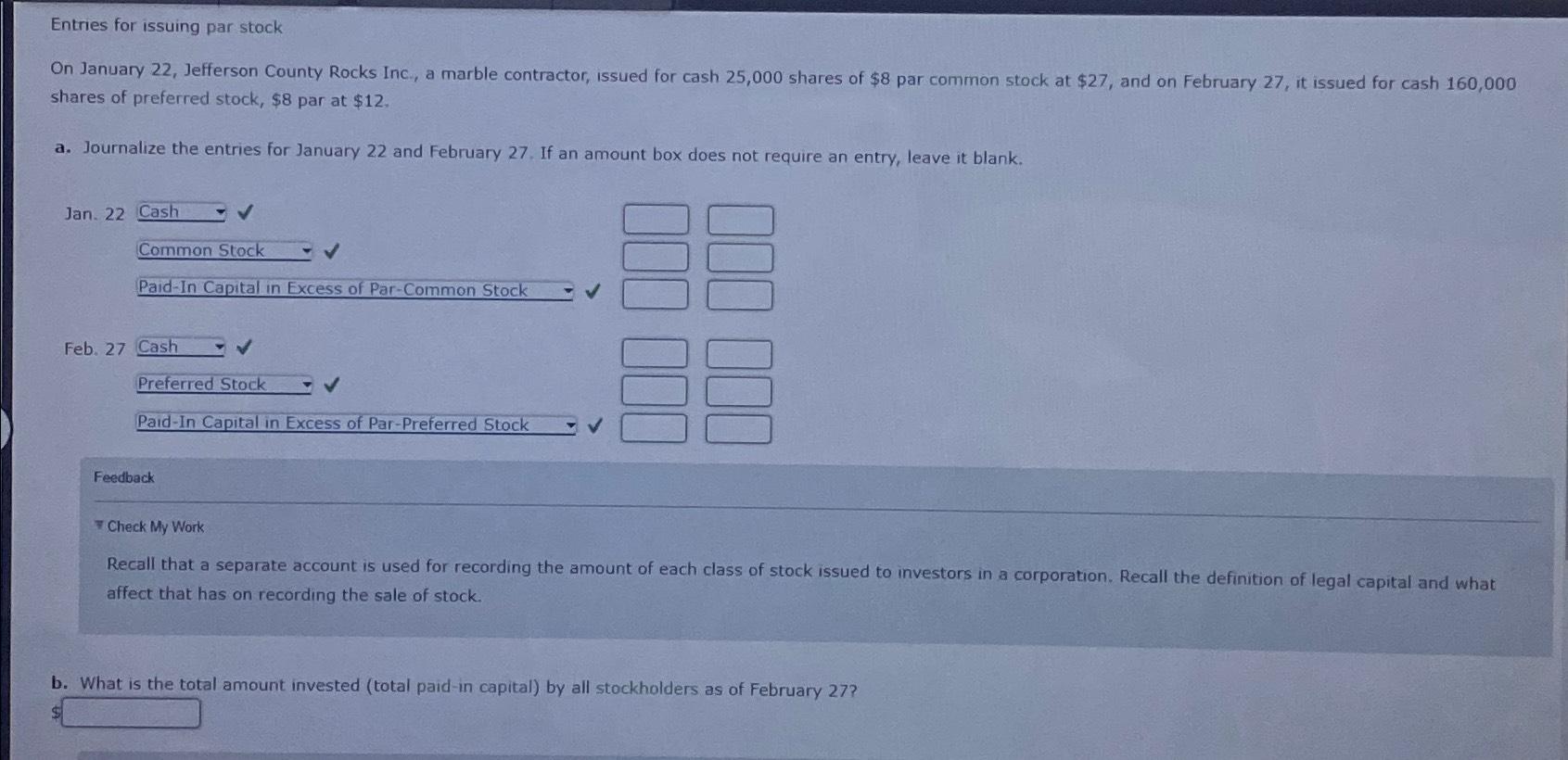 Solved Entries for issuing par stock shares of preferred | Chegg.com