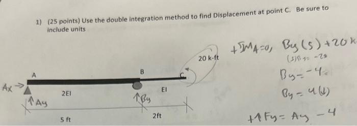 1) (25 points) Use the double integration method to | Chegg.com
