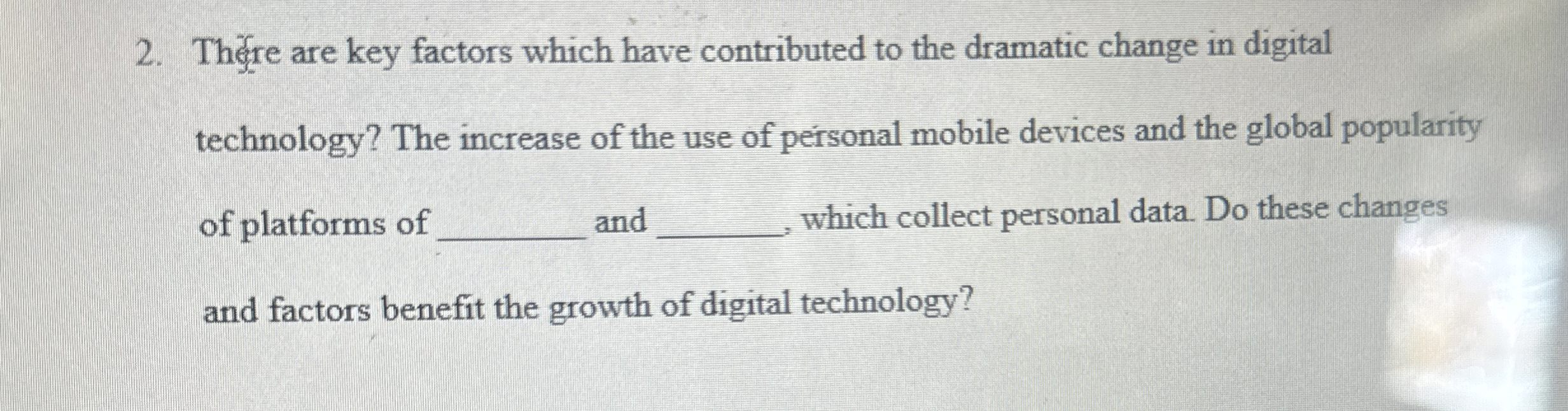 Solved There are key factors which have contributed to the | Chegg.com