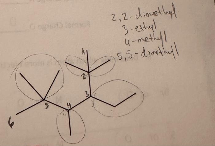 Solved 2.2-dimethyl 3-ethyl 4-methel ethel | Chegg.com