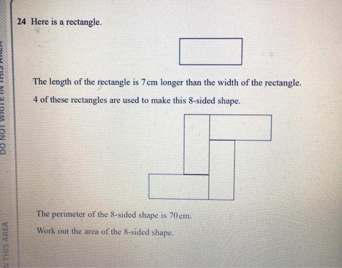 Solved 24 Here is a rectangle. The length of the rectangle | Chegg.com