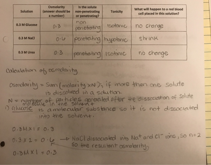 Solved Osmolarity (answer should be a number) Is the solute | Chegg.com