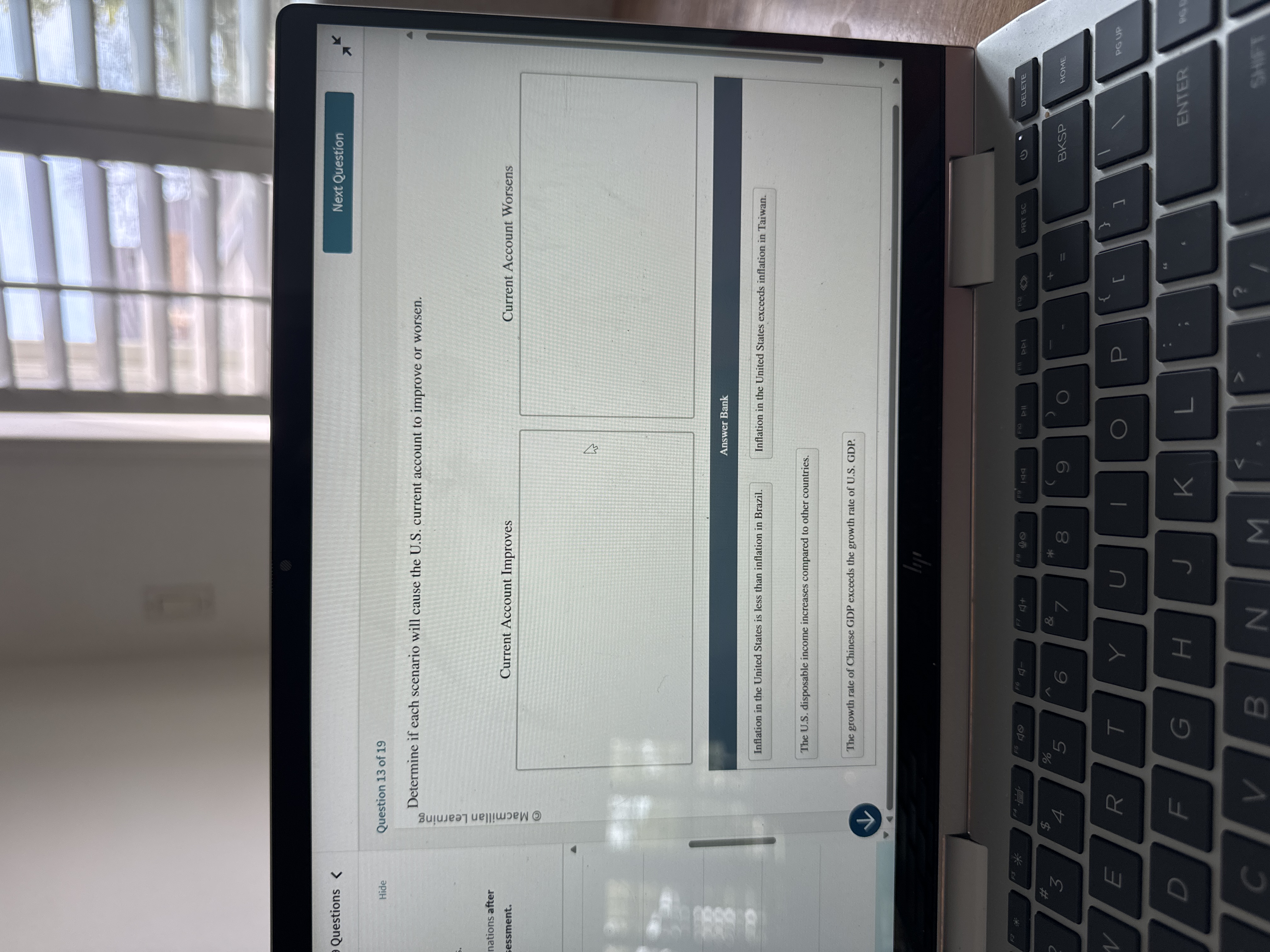Solved Determine if each scenario will cause the U.S. | Chegg.com