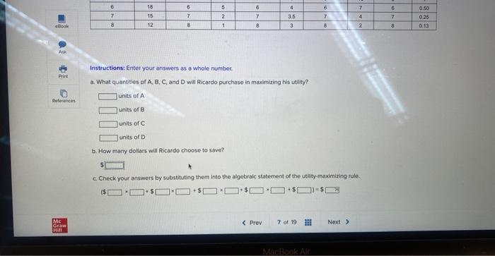 Solved Columns 1 through 4 in the following table show the | Chegg.com