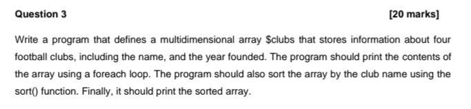 Solved Question 3 [20 marks] Write a program that defines a | Chegg.com