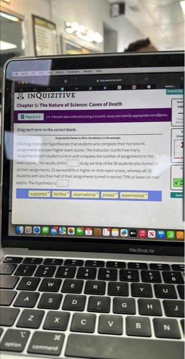 Solved Abiology inctructor bypotheshes that stuoents who | Chegg.com