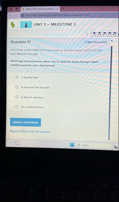 Solved MUSSTONE 3| ﻿Personal Financt |hettps//app sophas | Chegg.com