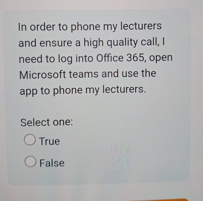 Solved In order to phone my lecturers and ensure a high | Chegg.com