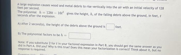 Solved A large explosion causes wood and metal debris to | Chegg.com