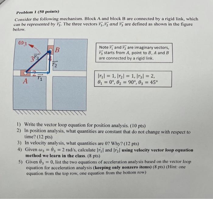 Solved Problem 1 (50 points) Consider the following | Chegg.com