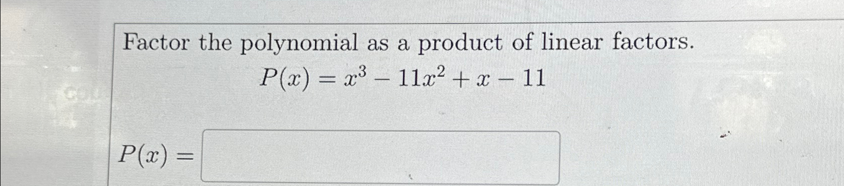 Solved Factor the polynomial as a product of linear | Chegg.com