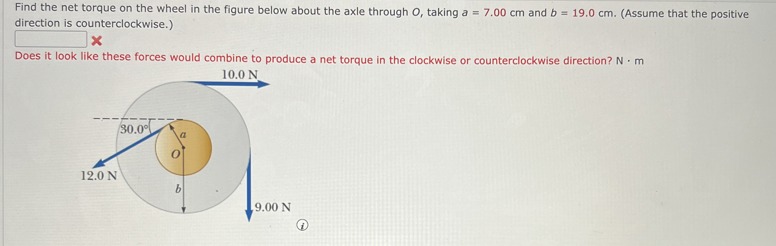 Solved Find the net torque on the wheel in the figure below | Chegg.com