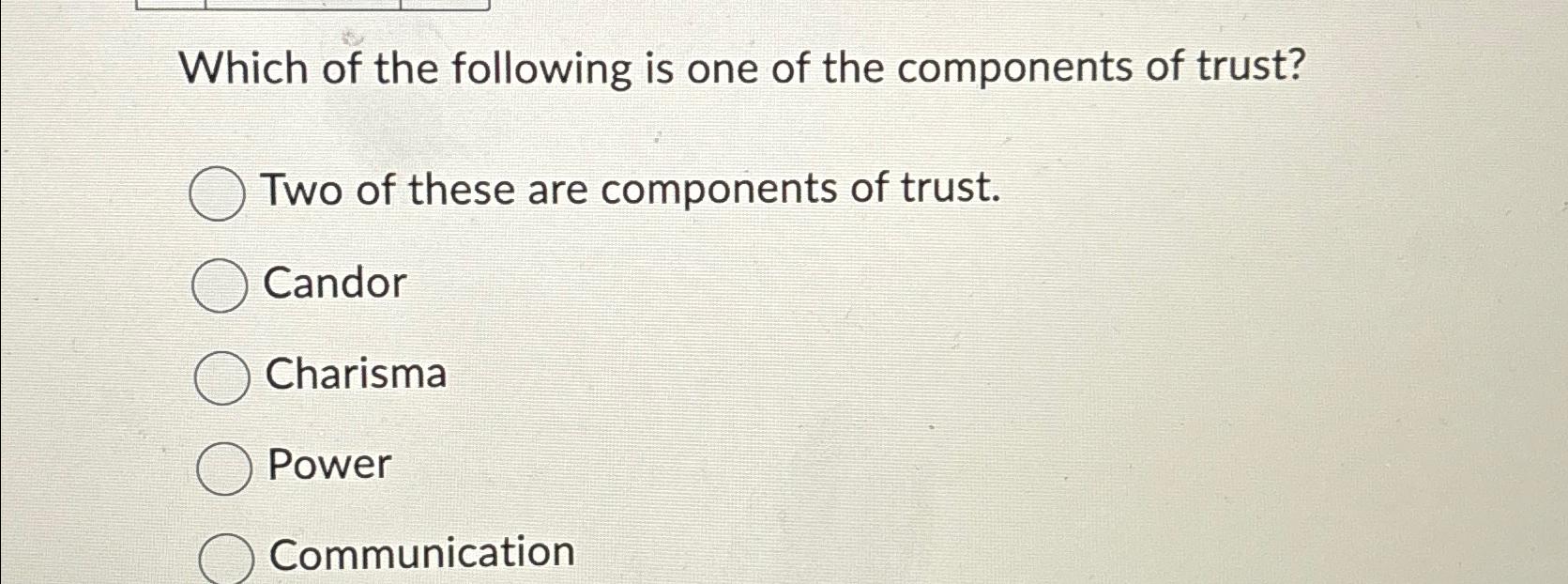 Solved Which of the following is one of the components of | Chegg.com