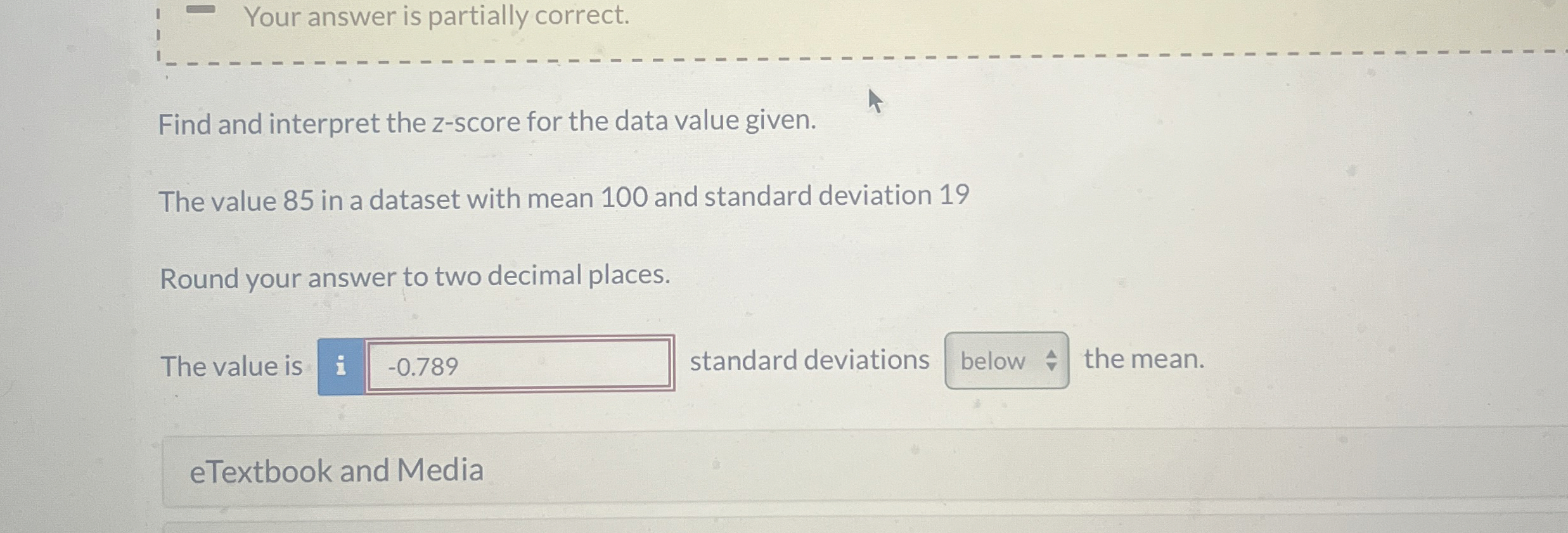 Solved Your answer is partially correct.Find and interpret | Chegg.com
