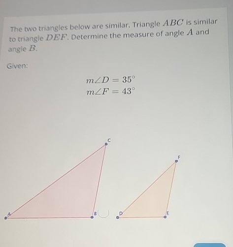 Solved The two triangles below are similar. Triangle ABC is | Chegg.com