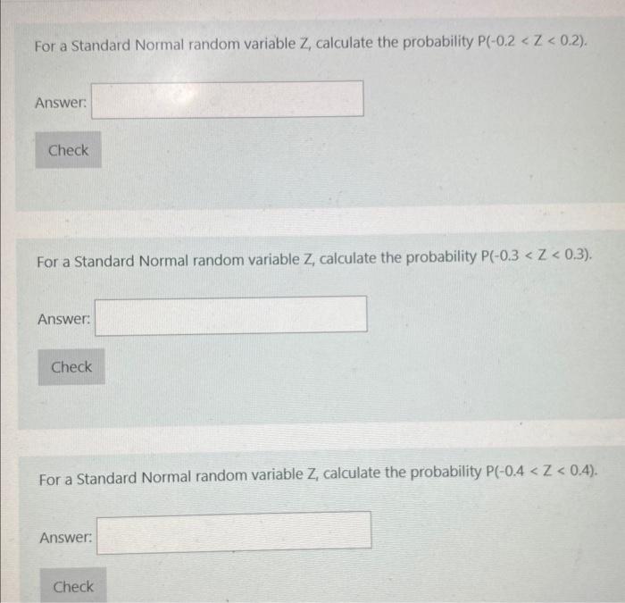 Solved must use excel and the funtions "NORM.S.DIST" and for | Chegg.com