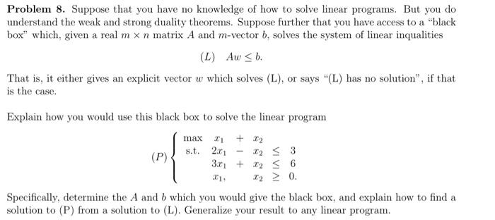 Solved Problem 8. Suppose that you have no knowledge of how | Chegg.com