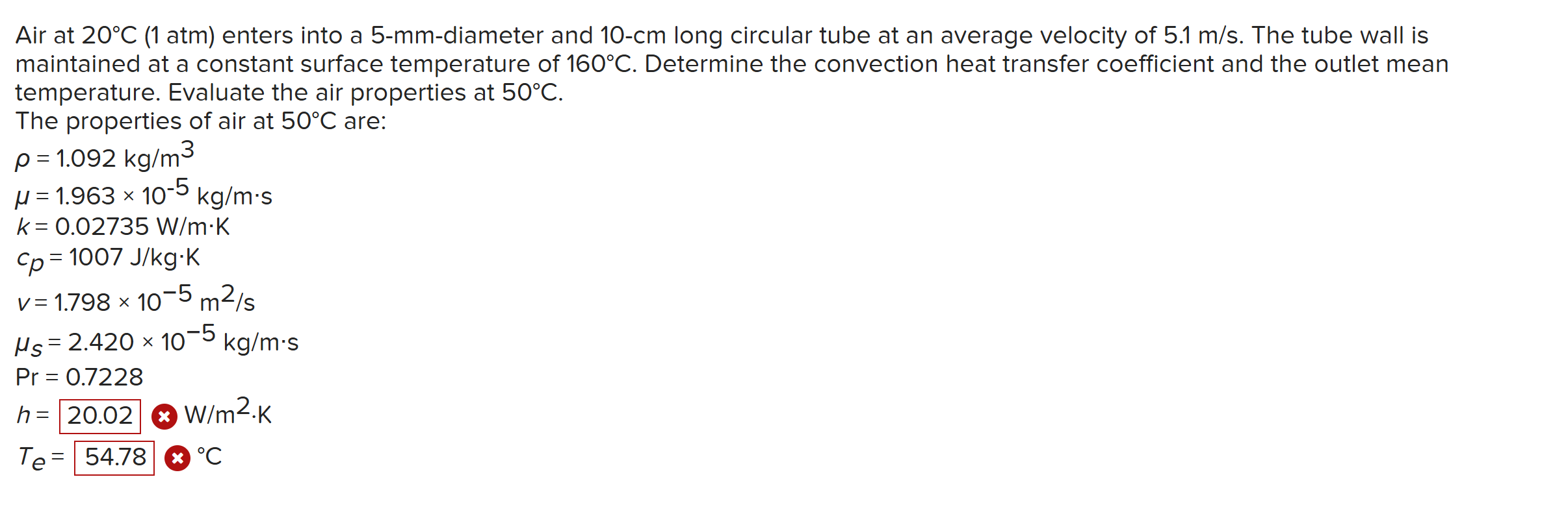 Solved by an EXPERT Air at 20°C(1atm) ﻿enters into a 5-mm-diameter and | Chegg.com