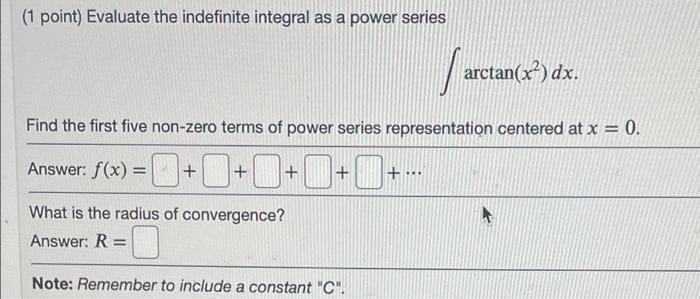 Solved (1 point) Find the first five non-zero terms of | Chegg.com