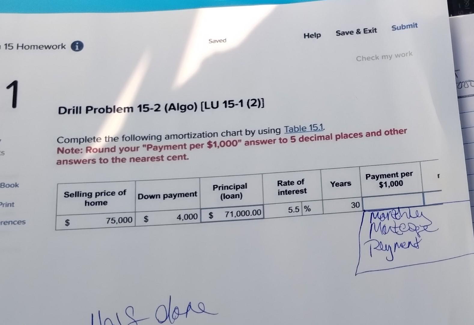 Solved Complete the following amortization chart by using | Chegg.com