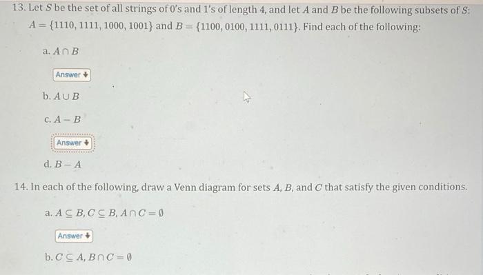 Solved 13. Let S be the set of all strings of 0 's and 1 's | Chegg.com