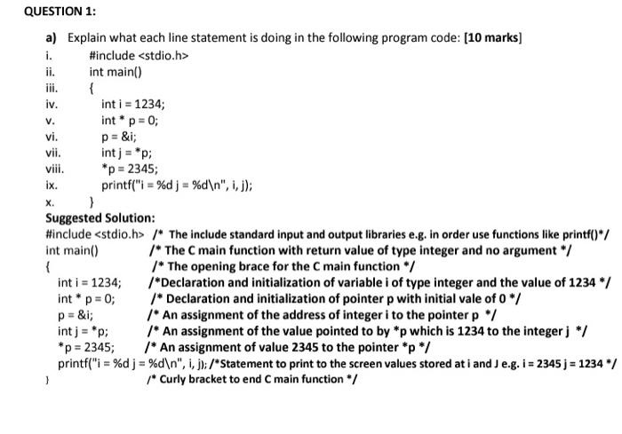 Solved a) Explain what each line statement is doing in the | Chegg.com