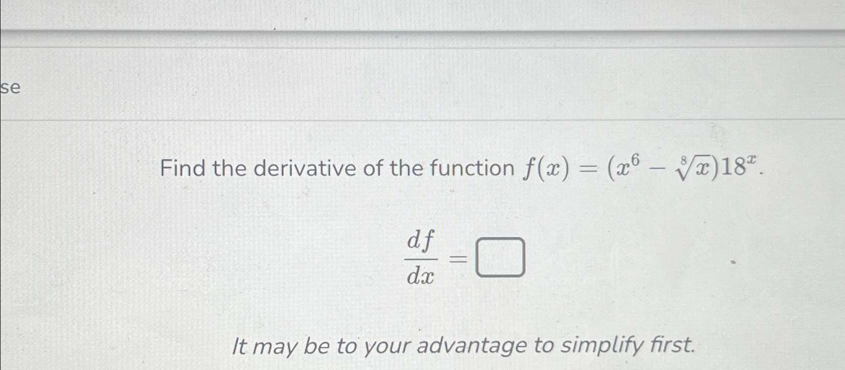 Solved Find the derivative of the function | Chegg.com