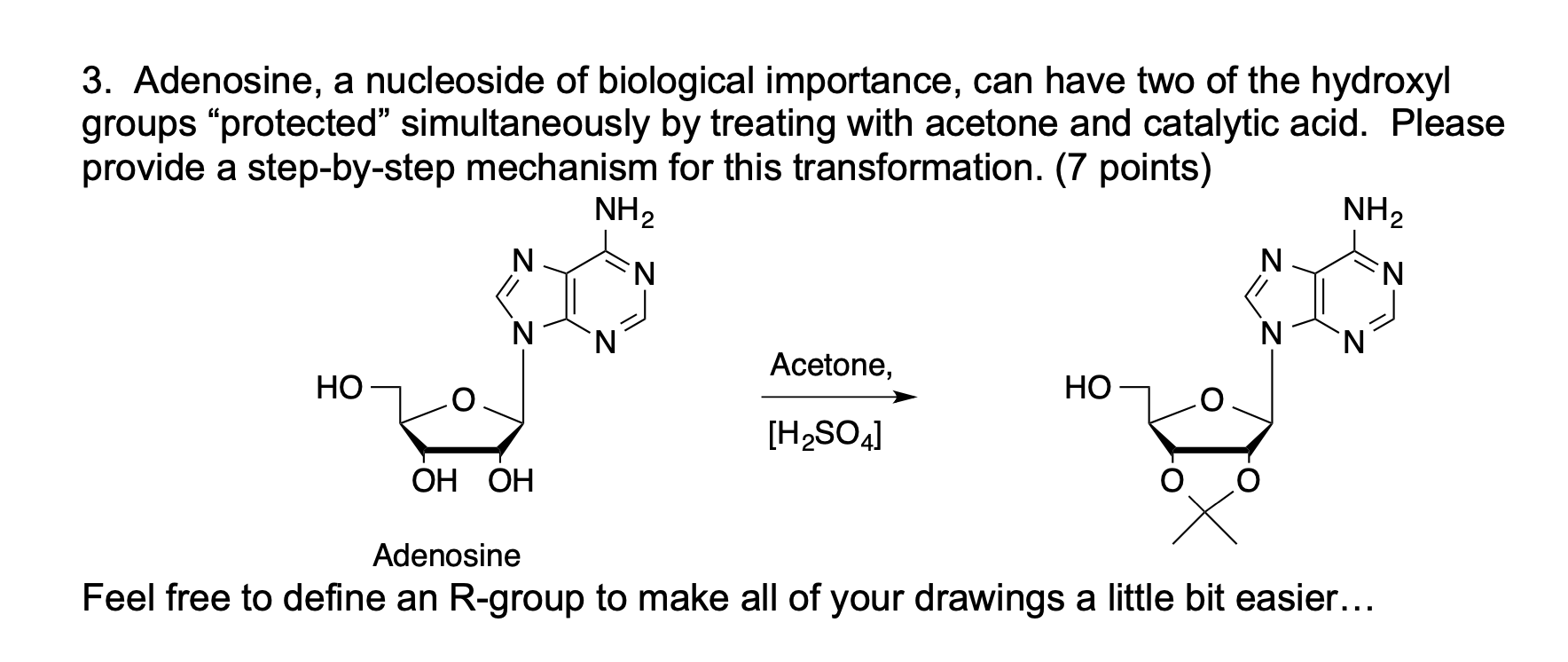 Solved Adenosine, a nucleoside of biological importance, can | Chegg.com