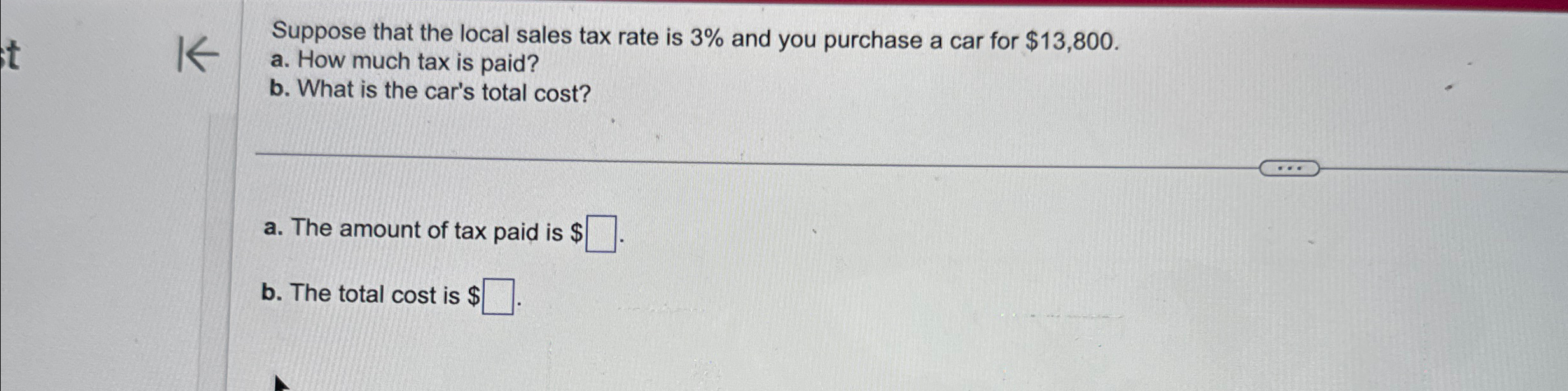 Solved Suppose that the local sales tax rate is 3% ﻿and you | Chegg.com