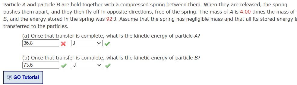 Solved Particle A and particle B ﻿are held together with a | Chegg.com