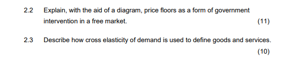 Solved 2.2 ﻿Explain, with the aid of a diagram, price floors | Chegg.com