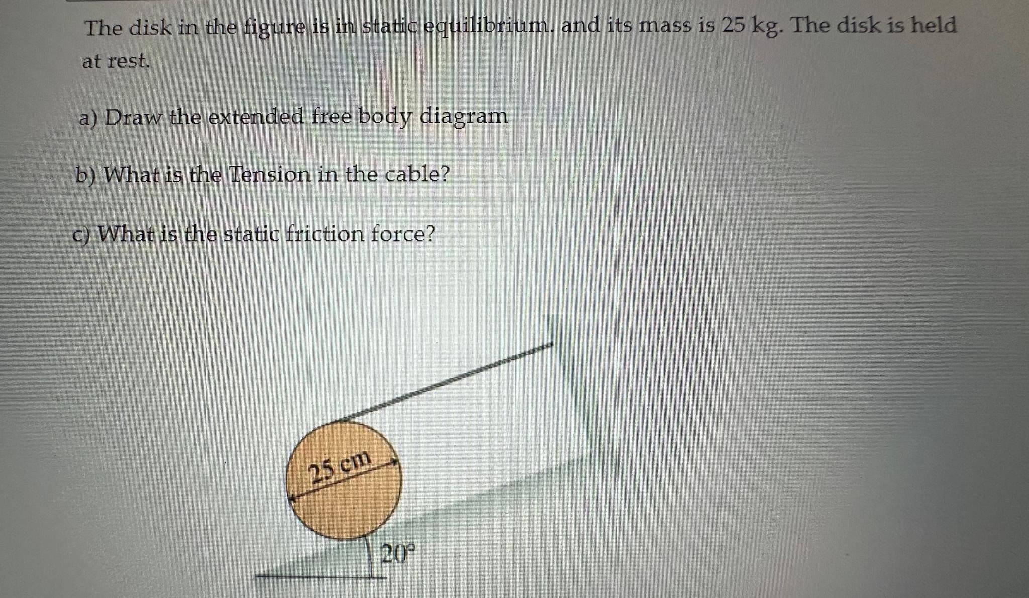 Solved The disk in the figure is in static equilibrium. and | Chegg.com